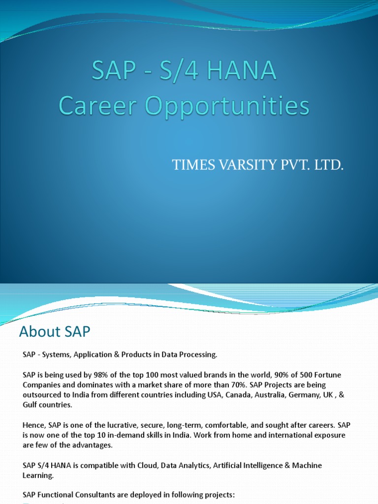 SAP - Career Opportunities | PDF | Supply Chain Management | Product ...