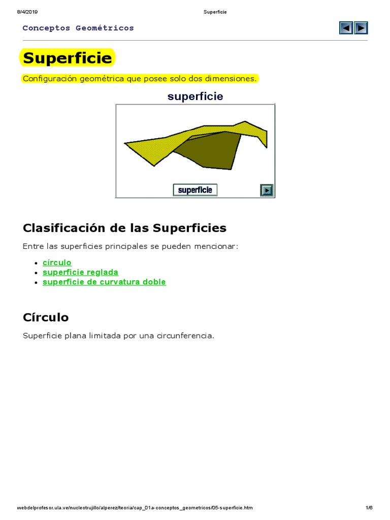 Superficie | PDF | Objetos matemáticos | Geometría Elemental