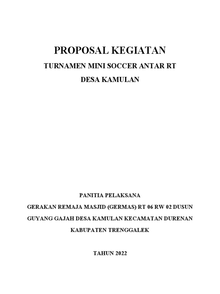 Proposal Mini Soccer | PDF