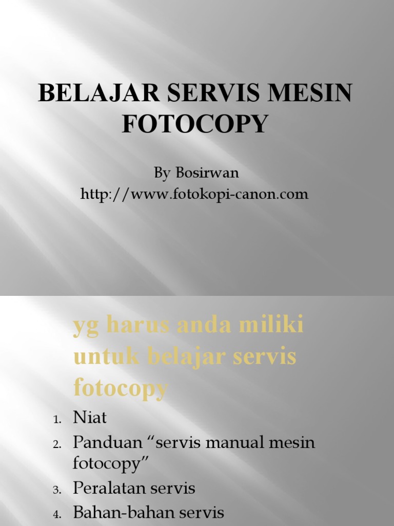 Panduan Servis Mesin Fotocopy | PDF