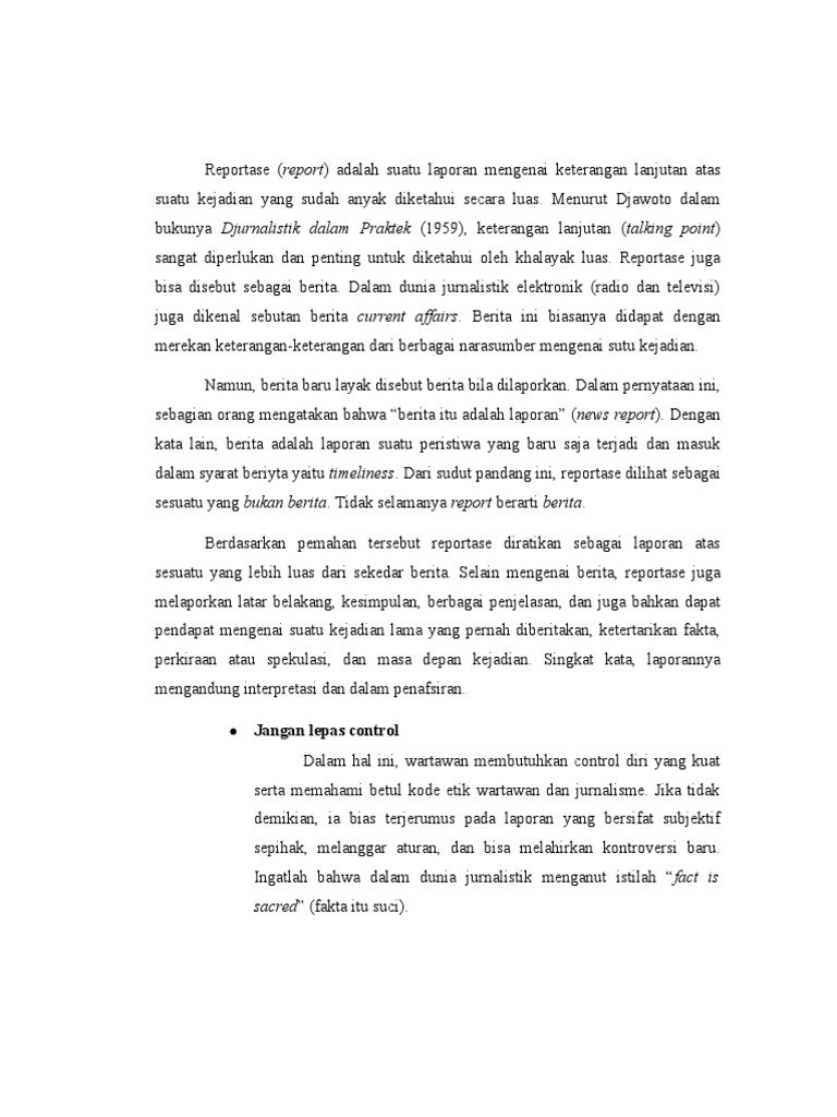 Tugas REPORTASE | PDF