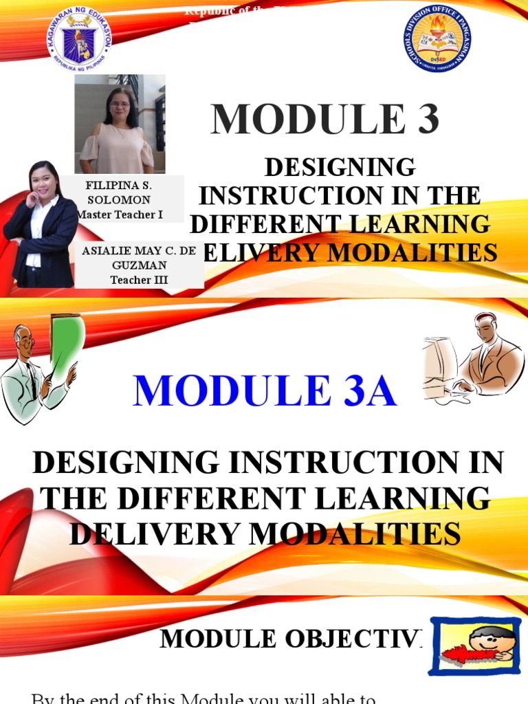 Designing Instruction in The Different Learning Delivery Modalities ...