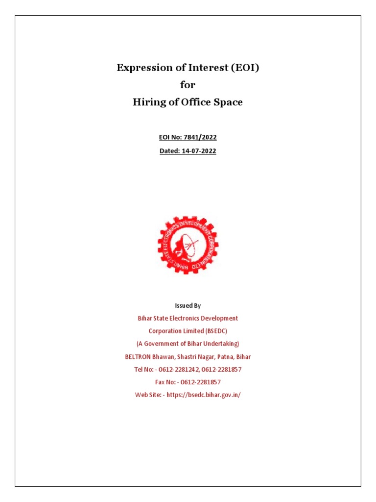 EOI - Hiring For Office Space | PDF | Indemnity | Arbitration