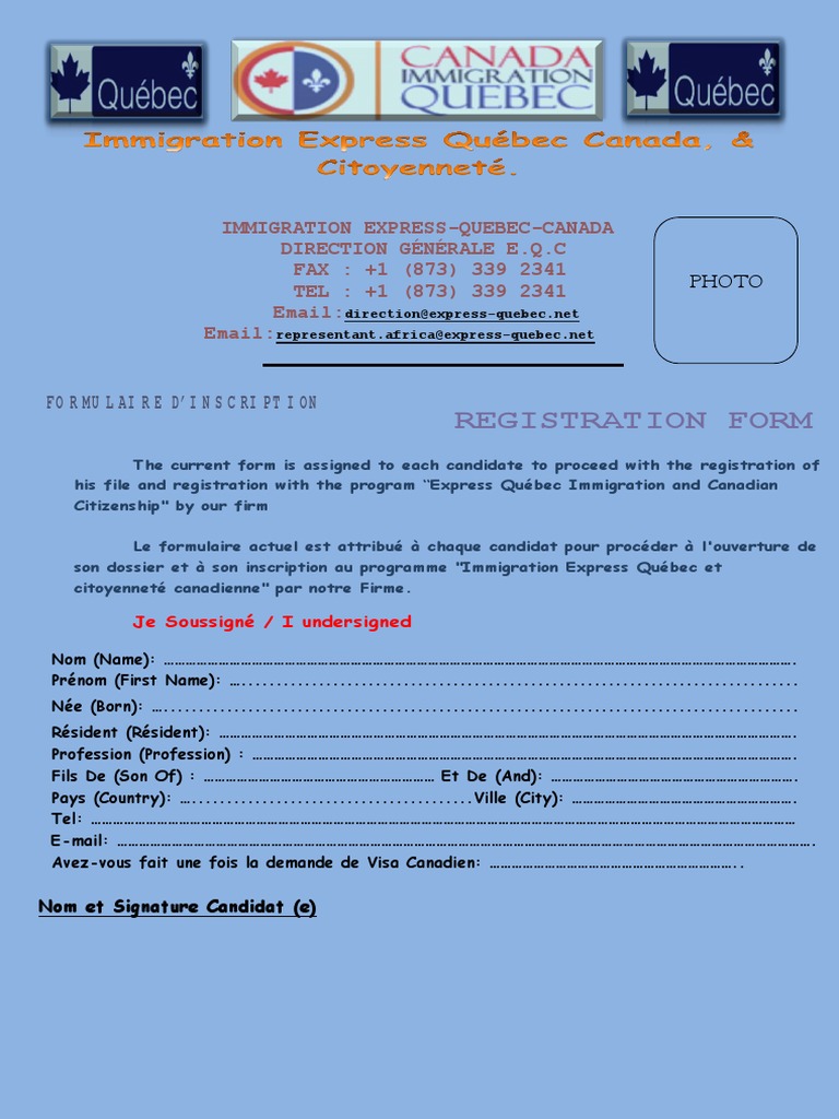Formulaires D'inscription Au Programme | PDF
