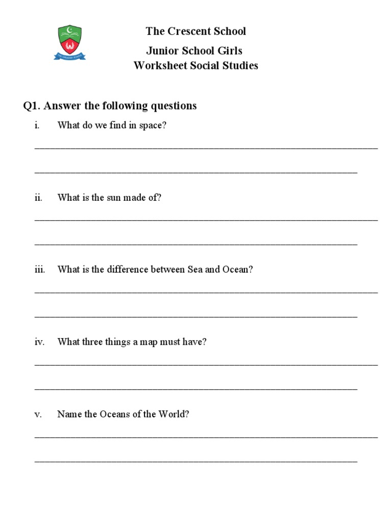 Social Studies Grade 3 Revision Worksheet | PDF | Earth | Map