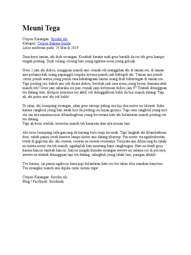 Cerpen Bahsa Sunda | PDF