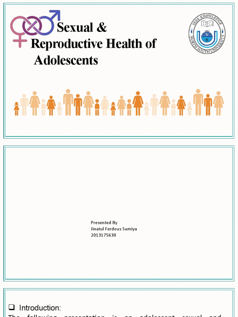 Sexual & Reproductive Health of Adolocents | PDF | Sexual Intercourse | Sexual Health