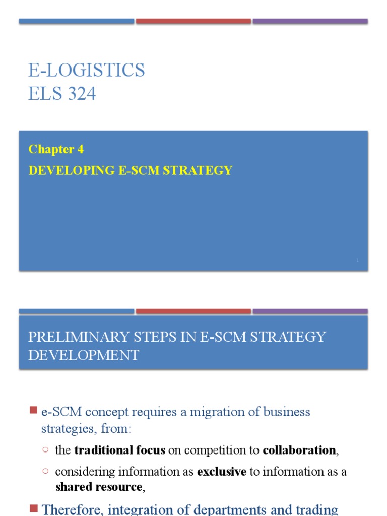 E-Logistics en Chapter 4 S | PDF | Strategic Management | Supply Chain