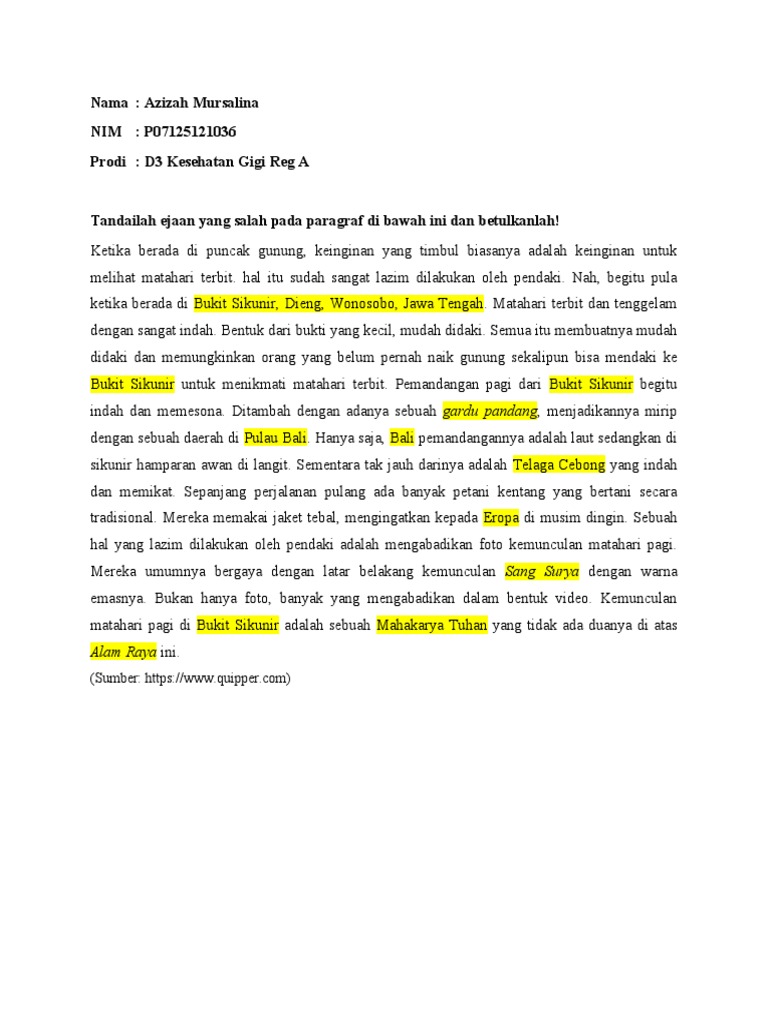 Tugas Ejaan (EYD) | PDF