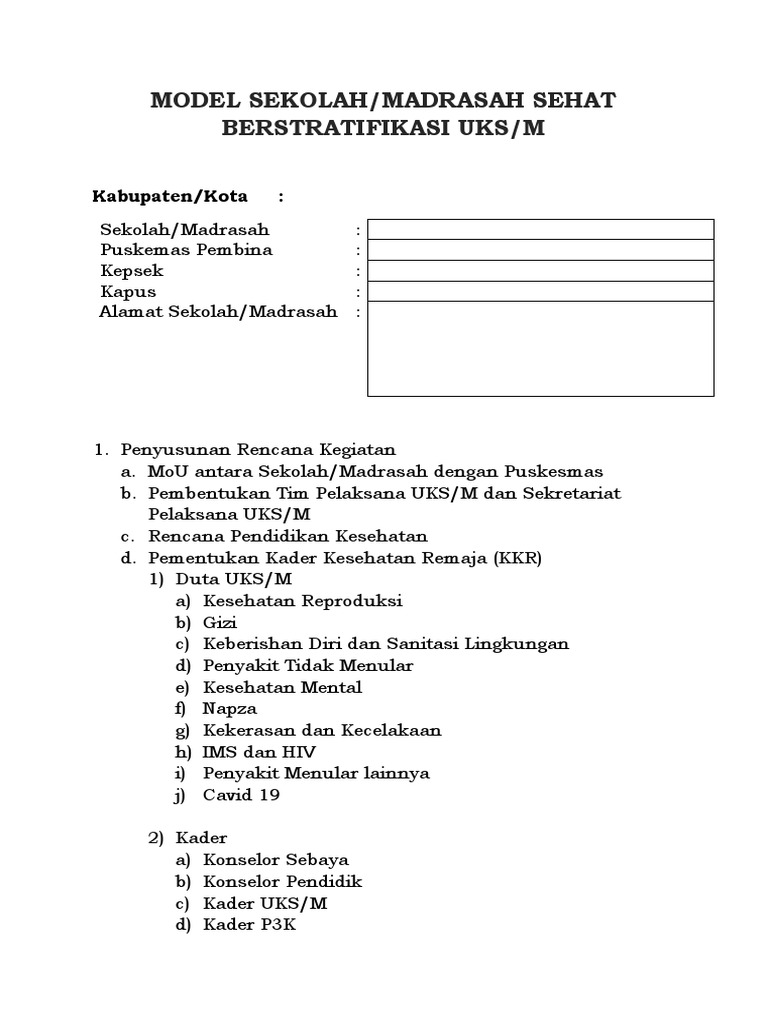 Penerapan Model Sekolah Sehat | PDF