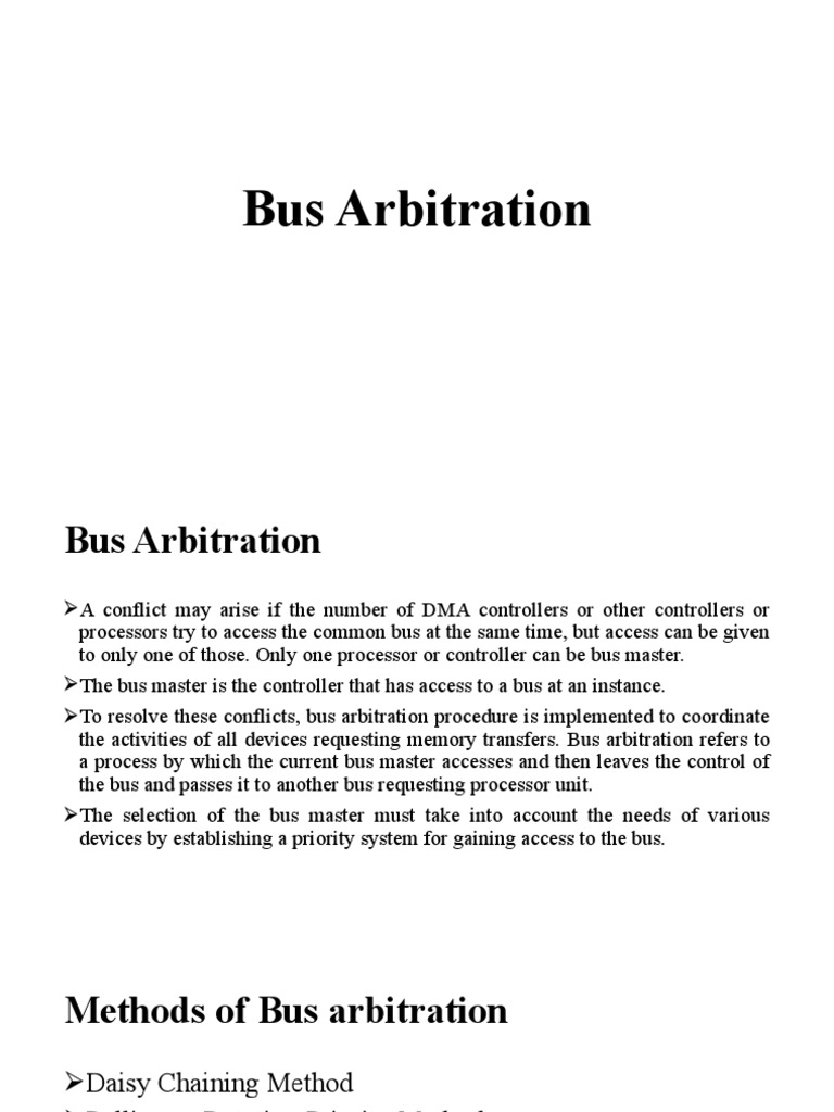 Bus Arbitration | Download Free PDF | Computer Engineering | Office ...