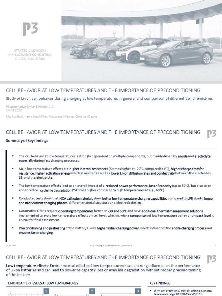 P3-Cell Behavior at Low Temperatures | PDF | Lithium Ion Battery ...