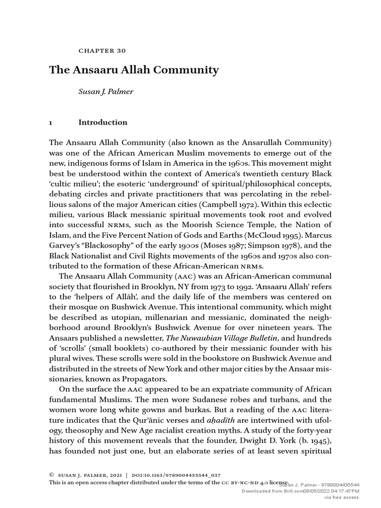 The Ansaaru Allah Community | PDF | Sudan | Muhammad