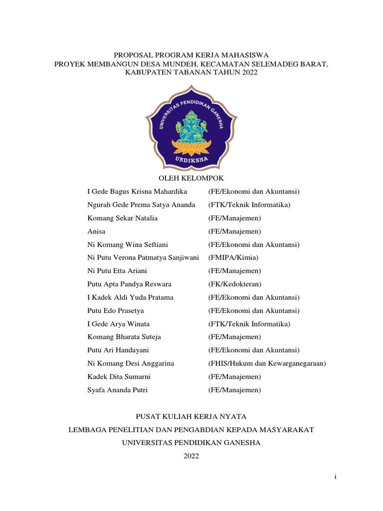 Proposal Proker Kelompok Desa Mundeh | PDF