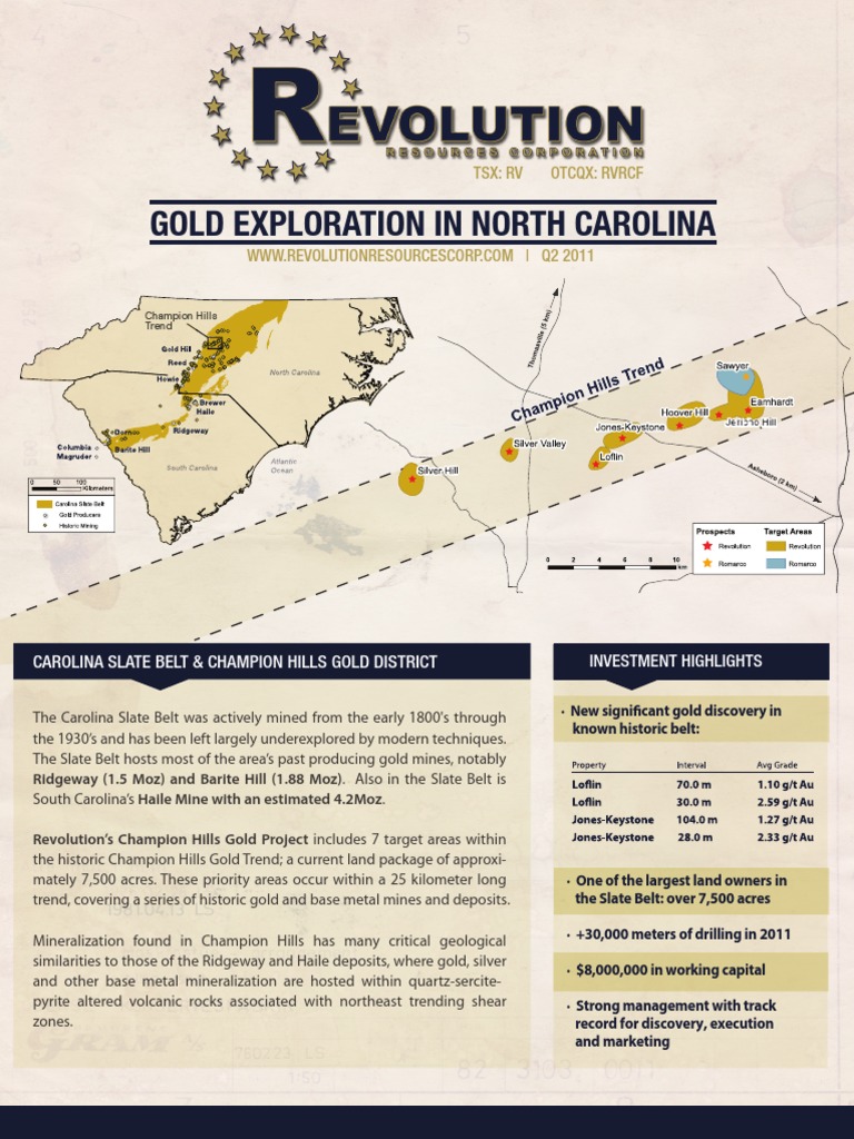 Carolina Slate Belt Gold Exploration | PDF | Gold | Silver