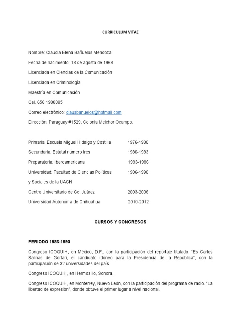 Curriculum Vitae Claudia 2022..1 | PDF | México | Criminología