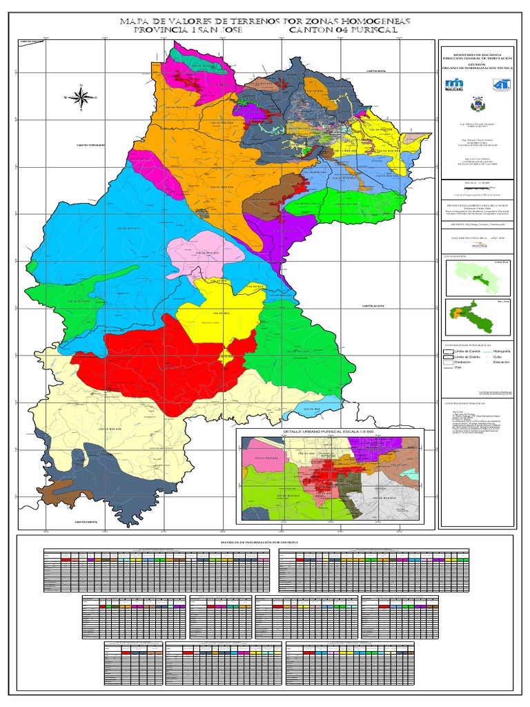 104 - Mapa - Valores - Distritos 01 A 09 (Canton Puriscal) | PDF