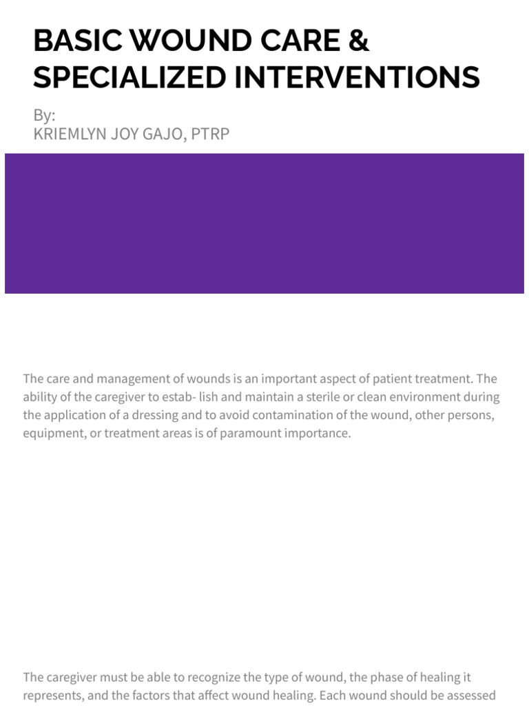 Basic Wound Care | PDF | Wound Healing | Skin