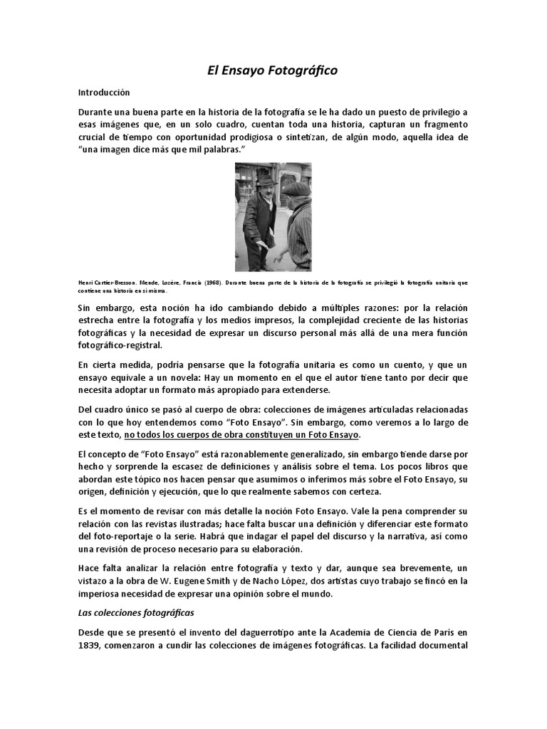 El Ensayo Fotográfico: Definición y Ejemplos | PDF | Ensayos | Autor