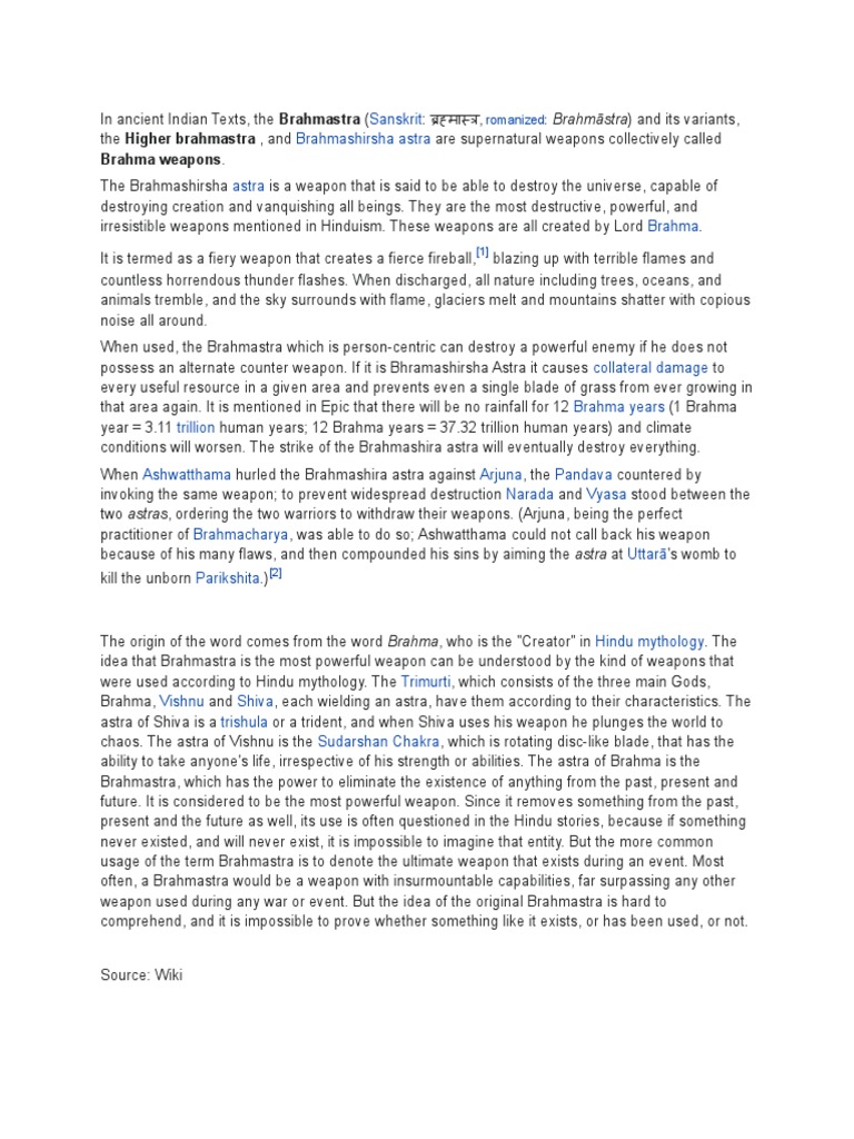 Sanskrit Brahmashirsha Astra Astra Brahma | PDF | Hindu Deities | Hindu ...