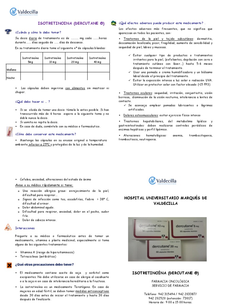 Isotretinoina (Dercutane) | PDF | Medicamentos con receta | Alergia