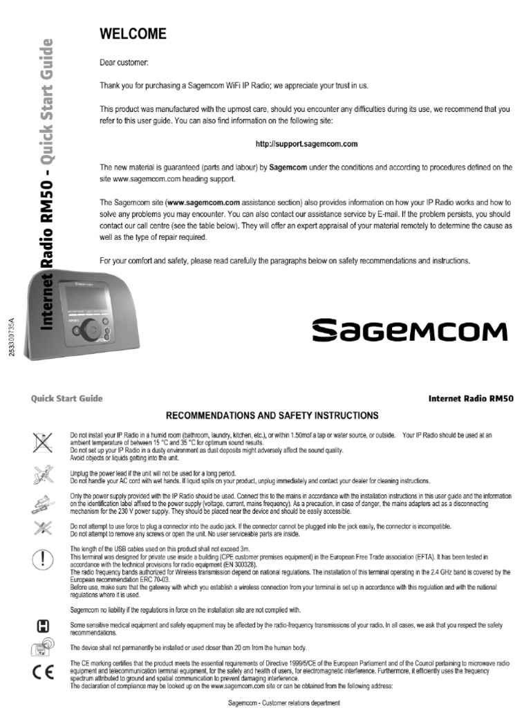 SAGEMCOM RM50 Guía del usuario _ Manualzz | PDF