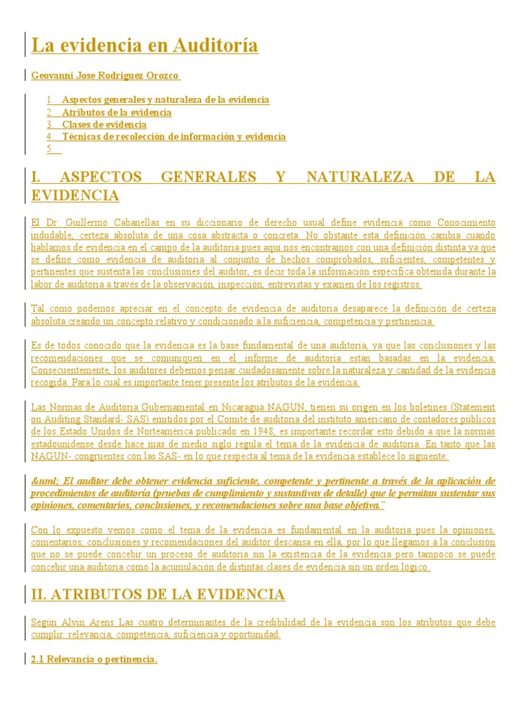 Evidencias de Auditoria | Descargar gratis PDF | Auditoría | Contralor Evidencias de Auditoria | Descargar gratis PDF | Auditoría | Contralor
