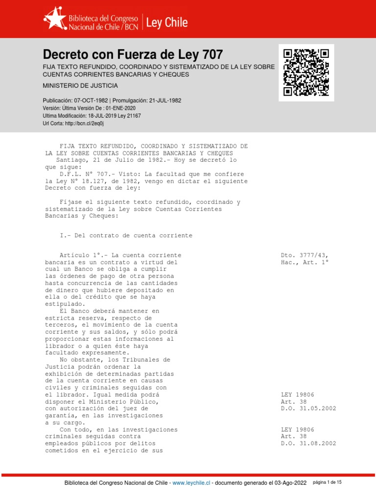 Ley de Cuentas Corrientes y Cheques | PDF | Cheque | Bancos