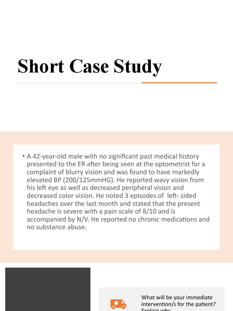 Short Case Study On Hypertensive Crisis | PDF