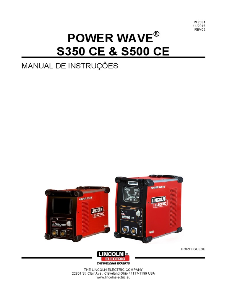 Power Wave S350 Ce & S500 Ce | PDF | Fonte de energia | Arco e flecha