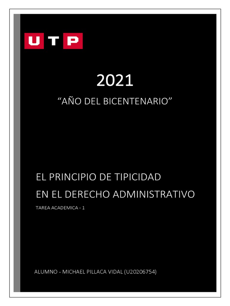 TA1 - El Principio de Tipicidad | PDF | Derecho penal | Gobierno