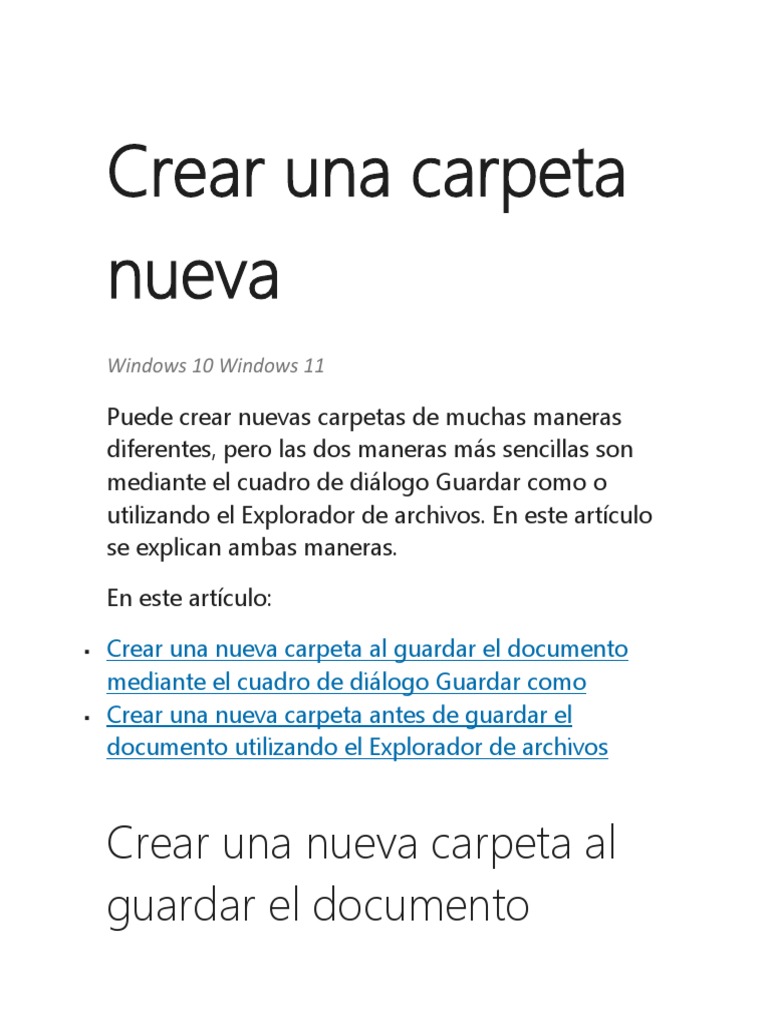 Crear una carpeta nueva en word | PDF
