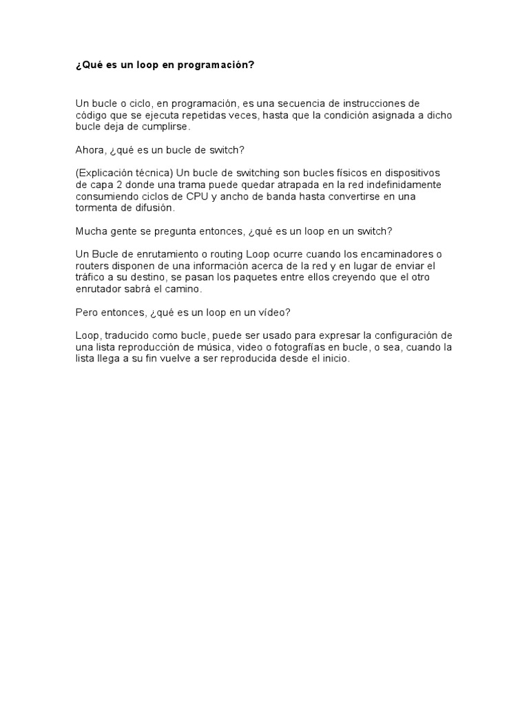 Qué Es Un Loop | PDF