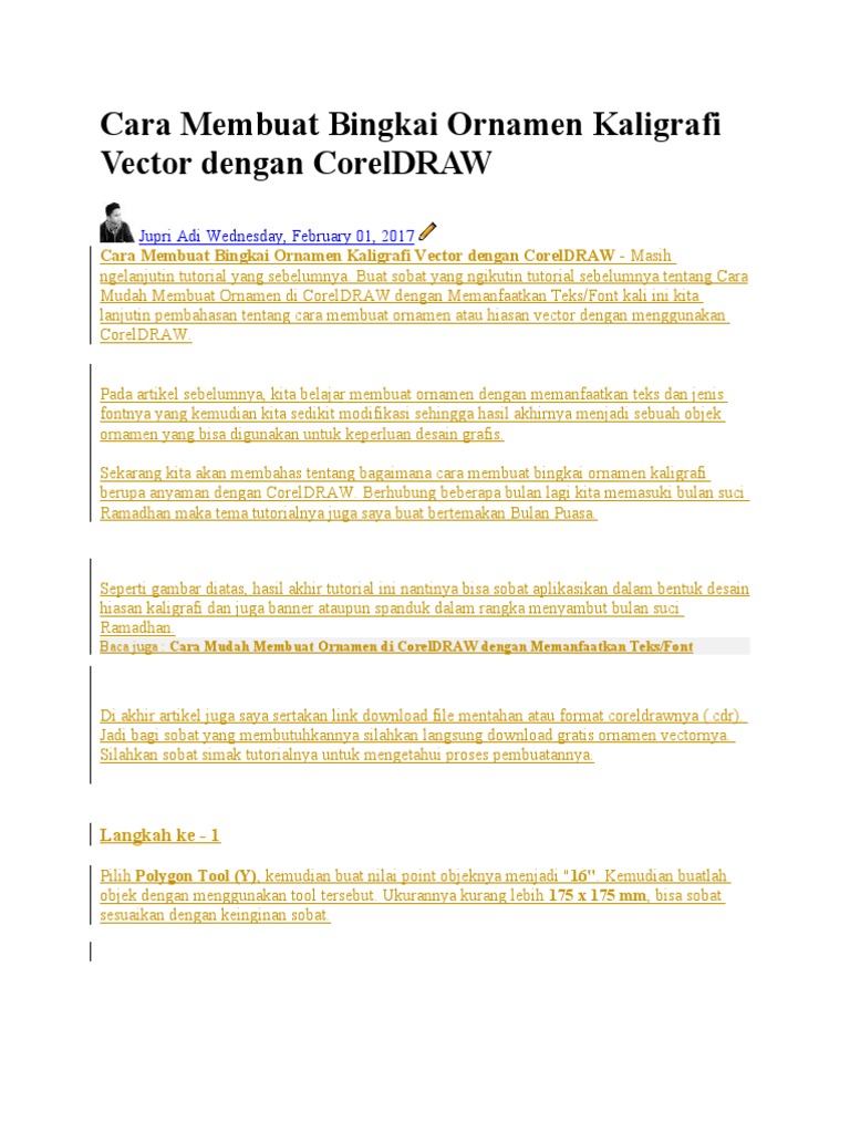 Bingkai Kaligrafi Vector dengan CorelDRAW | PDF