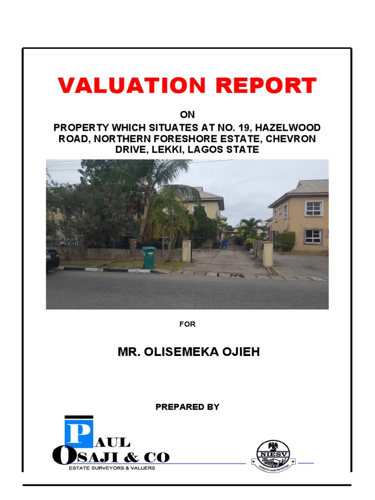 Sample of Valuation Report-1 | PDF | Real Estate Appraisal | Market Value