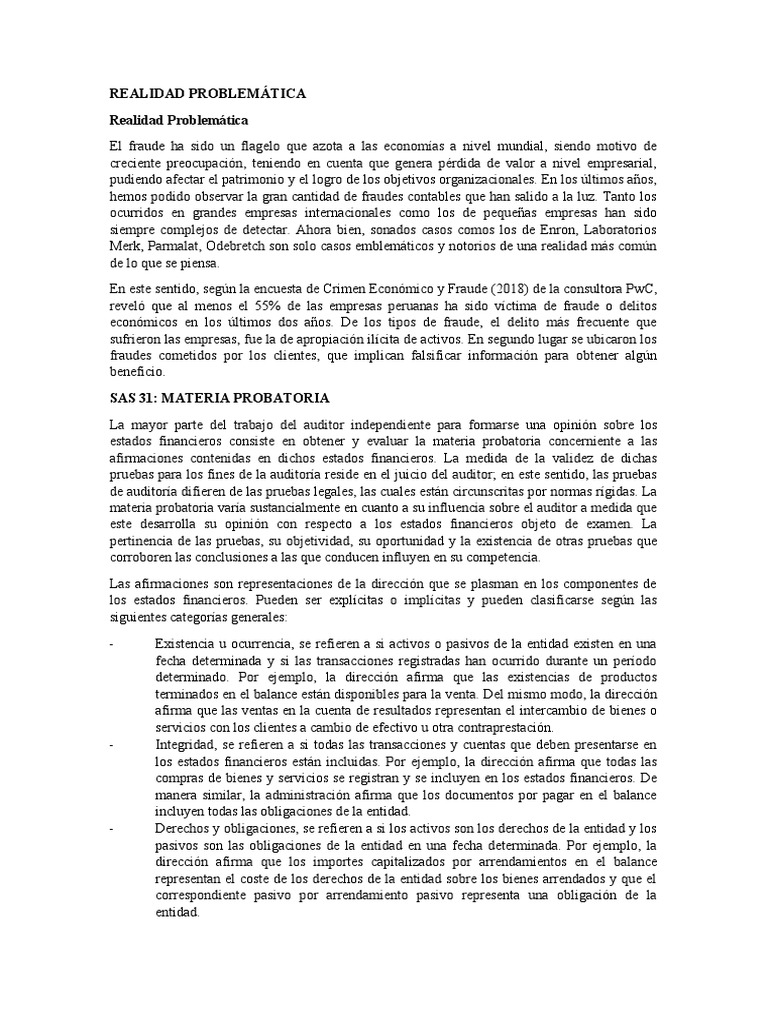 Realidad Problemática | Descargar gratis PDF | Auditoría | Enron