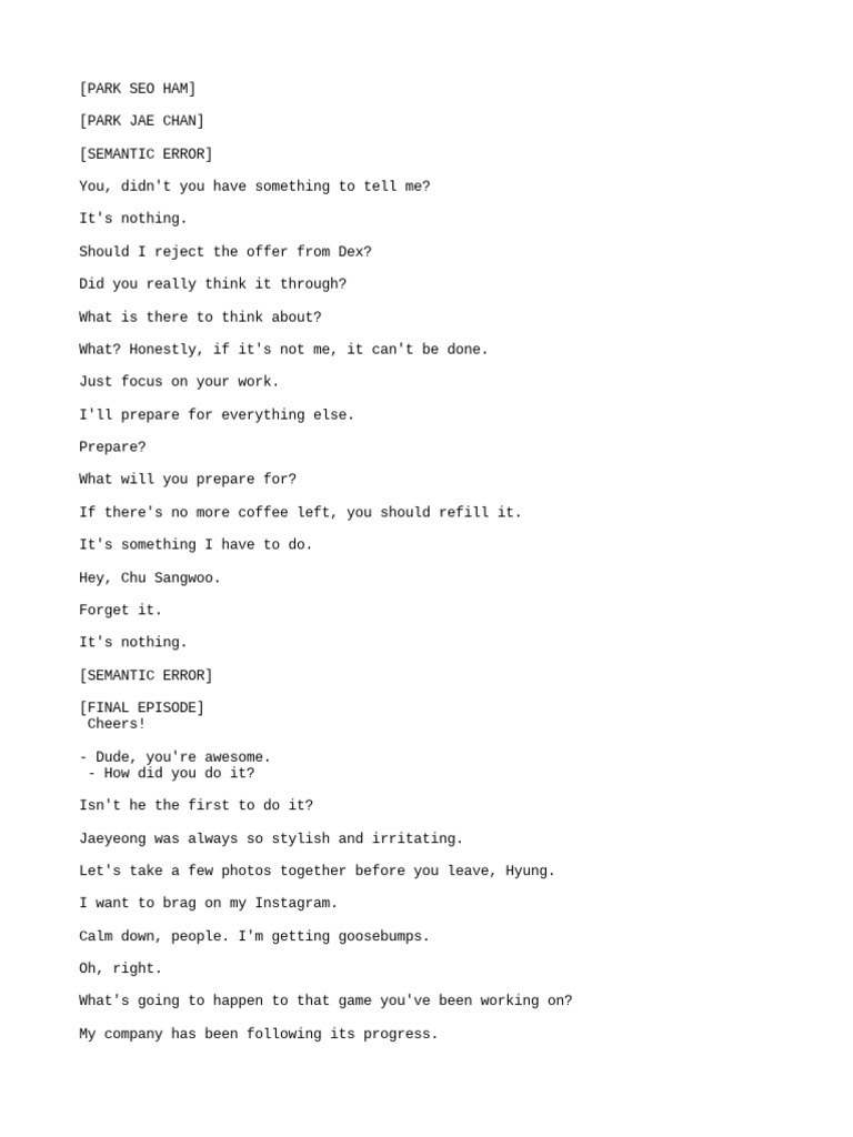 (English) Semantic Error Episode 8 - 1192577v (DownSub - Com) | PDF