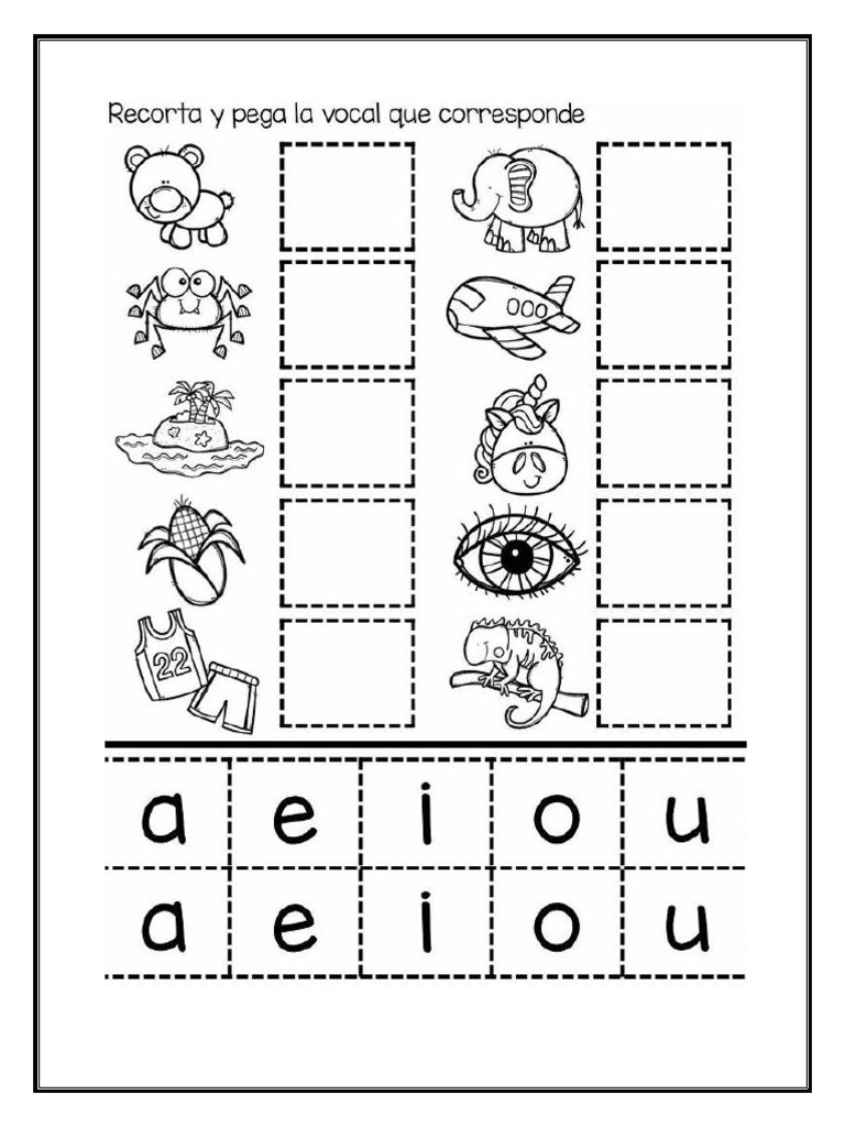 Recorta y Pega Las Vocales | PDF
