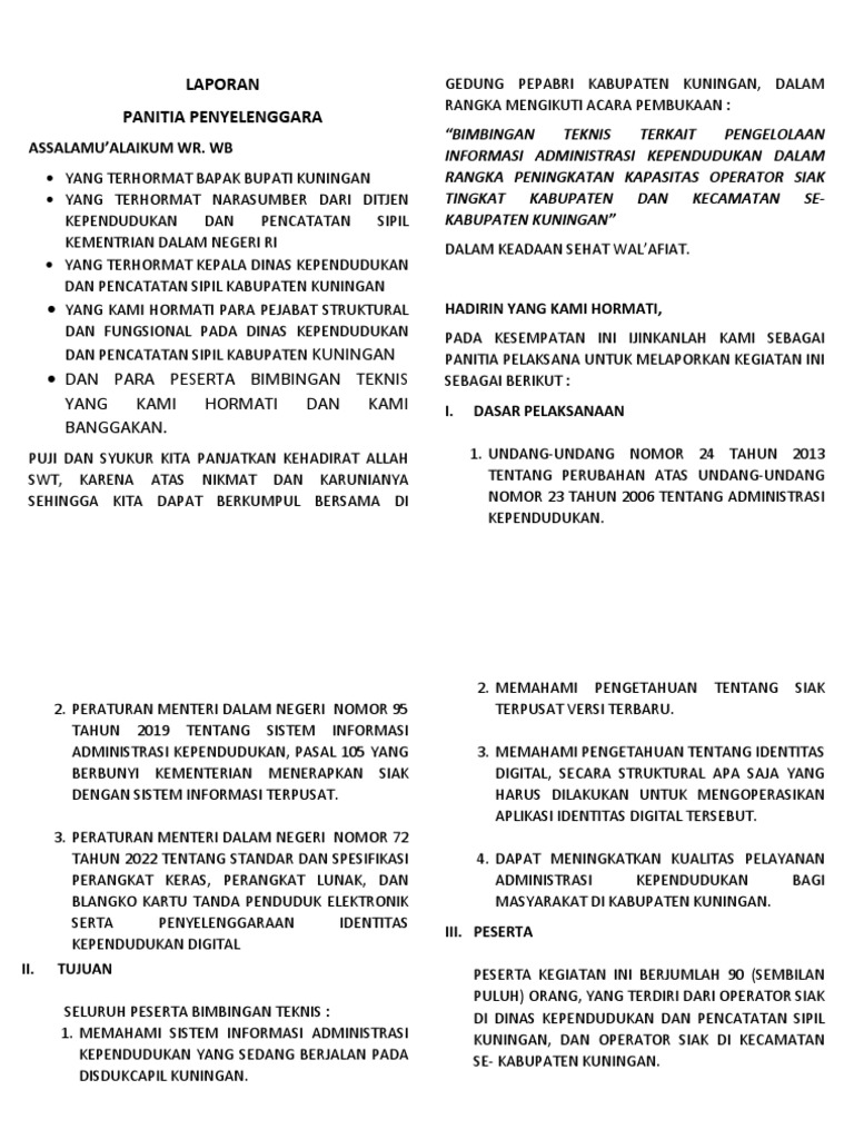 Laporan Kegiatan Bimtek 2022 | PDF