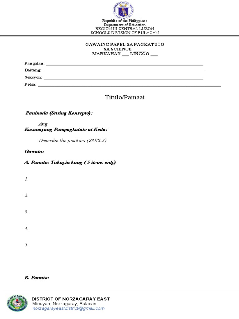 Science Learning Activity Sheets Template Grade 3 | PDF | Philippines