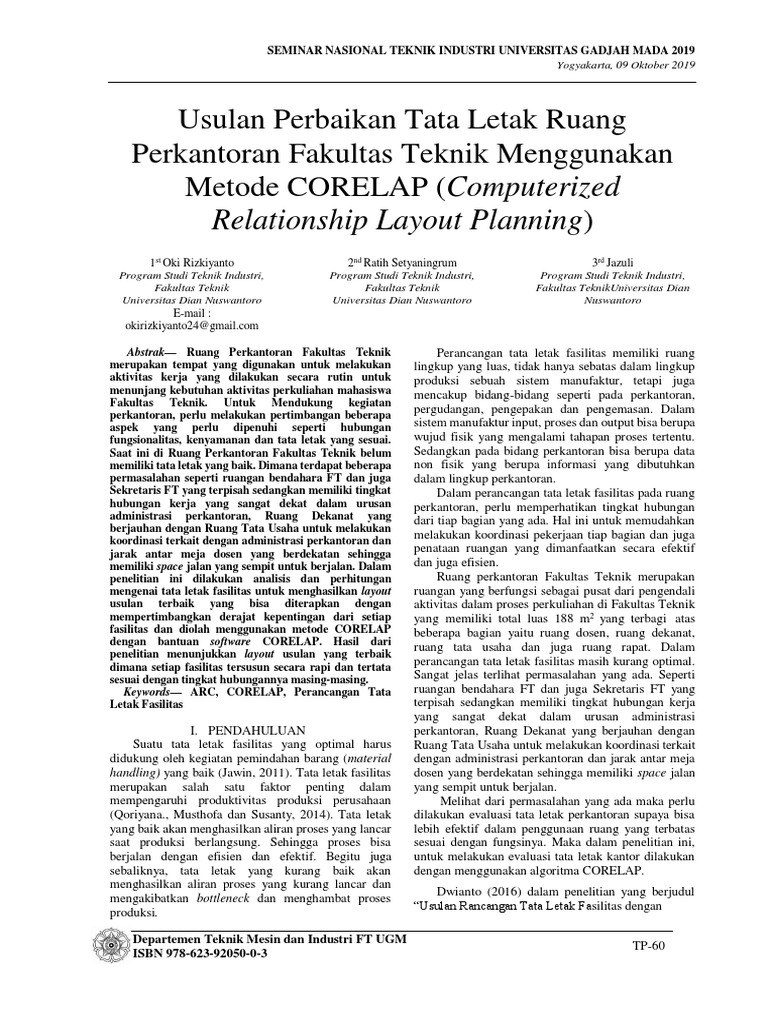 Usulan Perbaikan Tata Letak Ruang Perkantoran Fakultas Teknik ...
