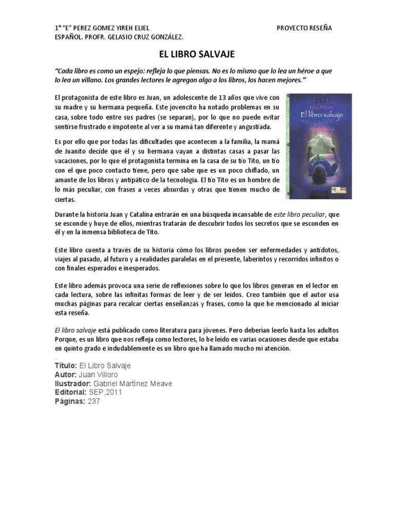 Resumen de El Libro Salvaje | PDF