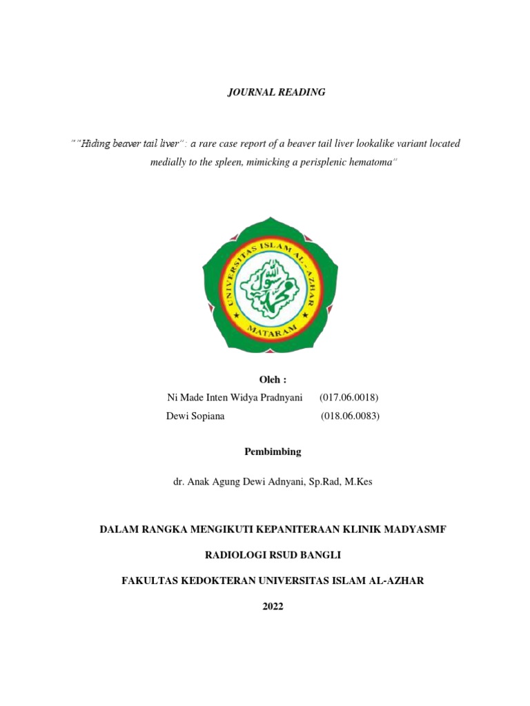 Beaver Tail Liver Jurnal Reading 2022 | PDF