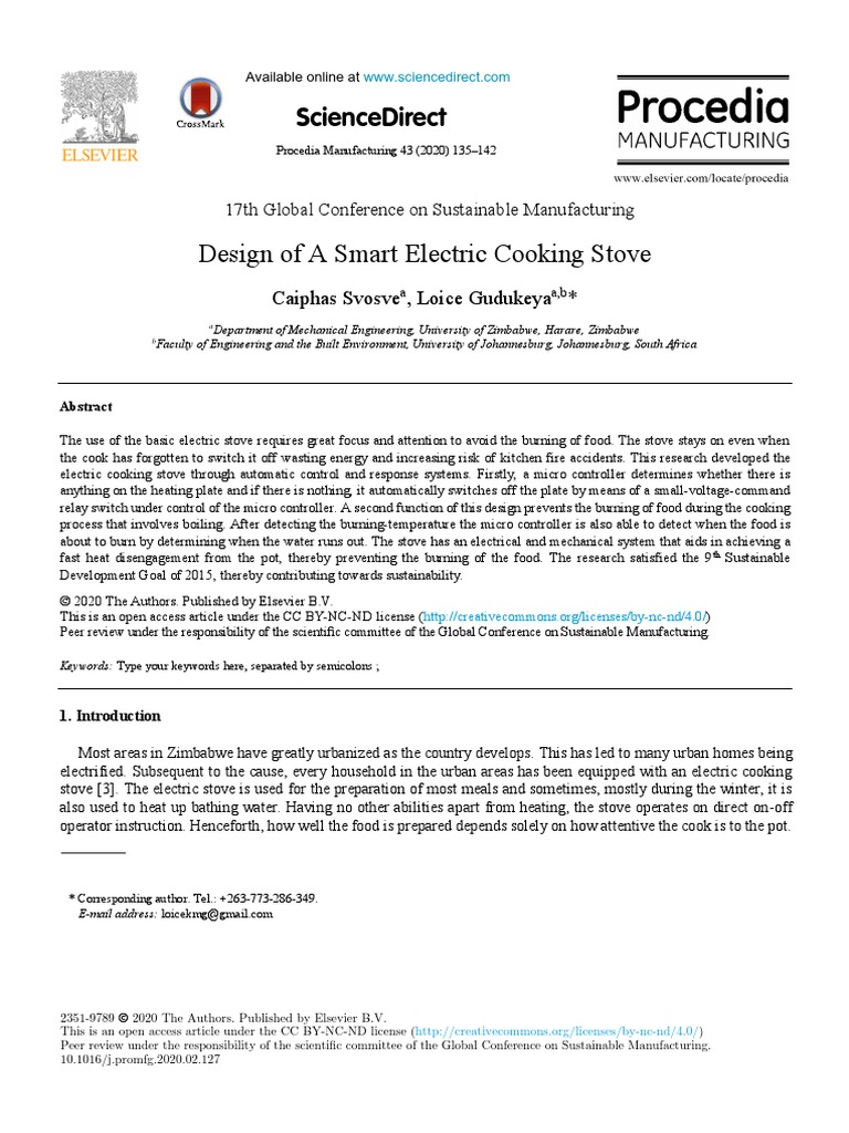 Design of A Smart Electric Cooking Stove | PDF | Arduino | Cookware And ...