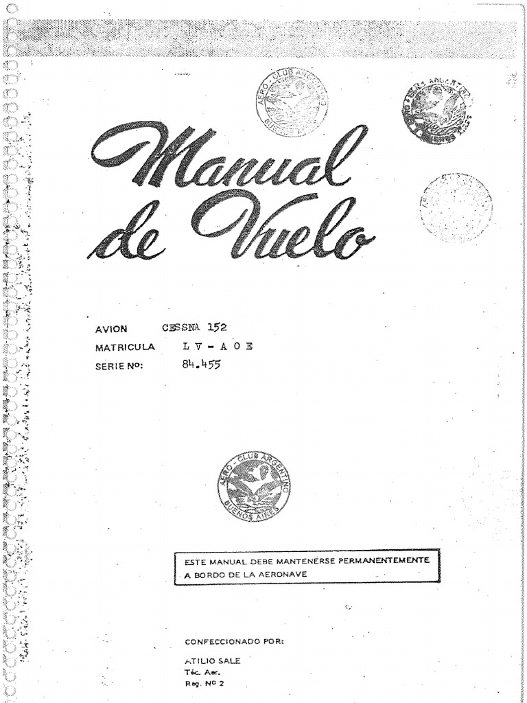 Cessna 152 Poh Castellano | PDF