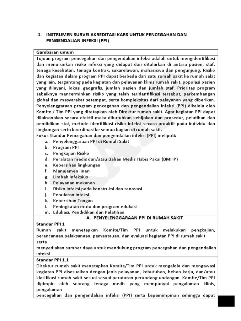 Instrumen Survei Akreditasi Ppi | PDF