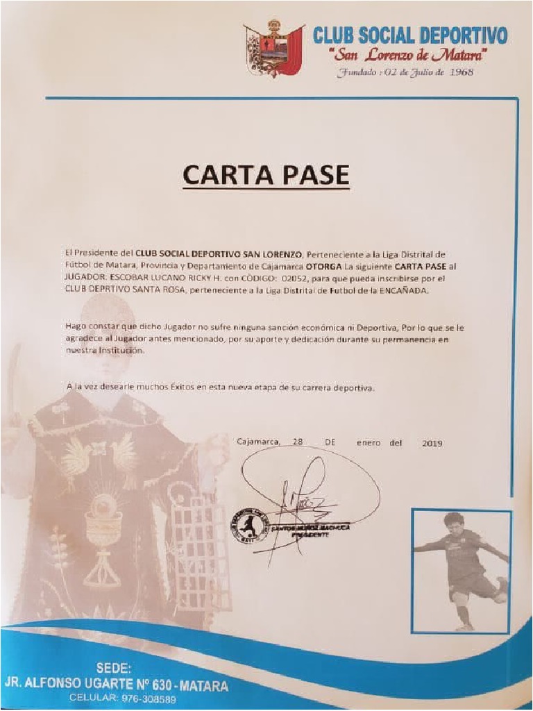Carta Pase | PDF