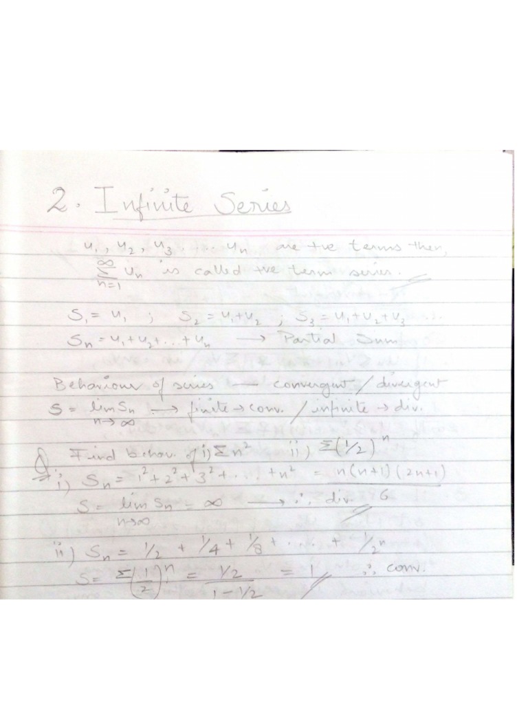 Infinite Series Notes | PDF