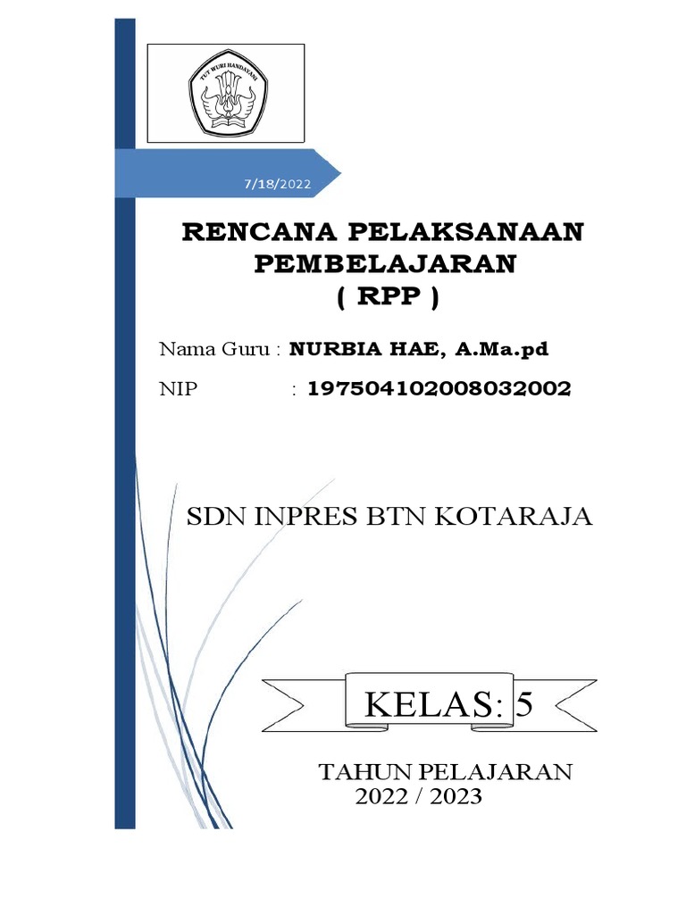 RPP Pai Kelas 5 Semester 1 | PDF