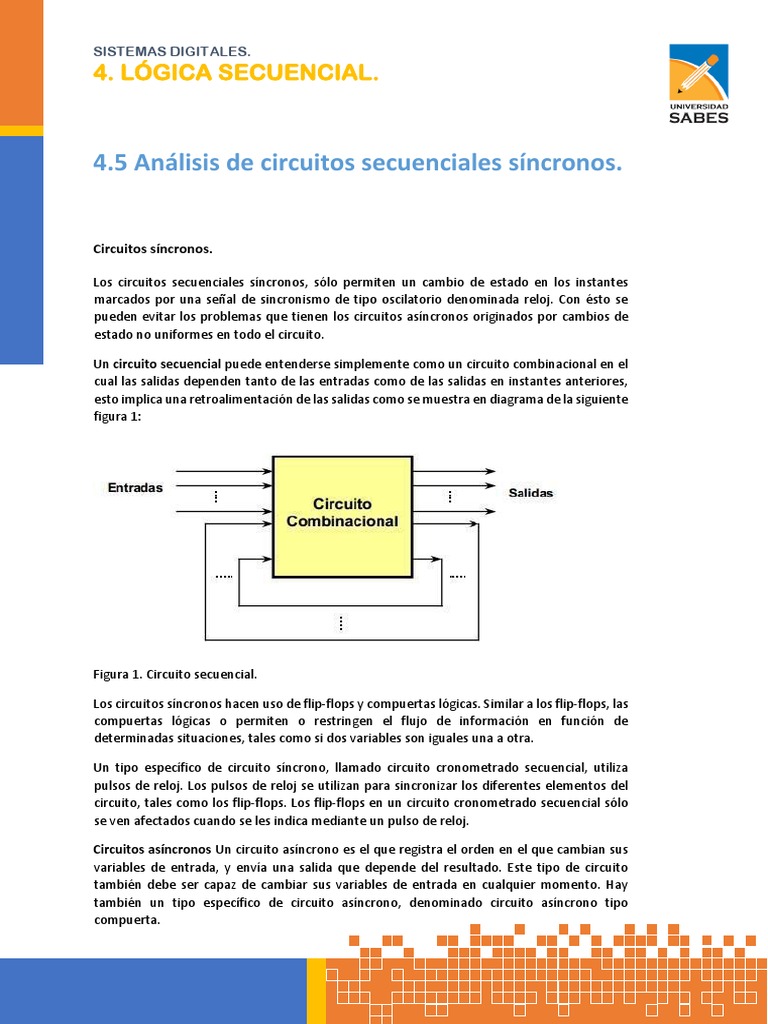 4.5 Análisis de Circuitos Secuenciales Síncronos. | PDF | Electricidad | Tecnología de ...